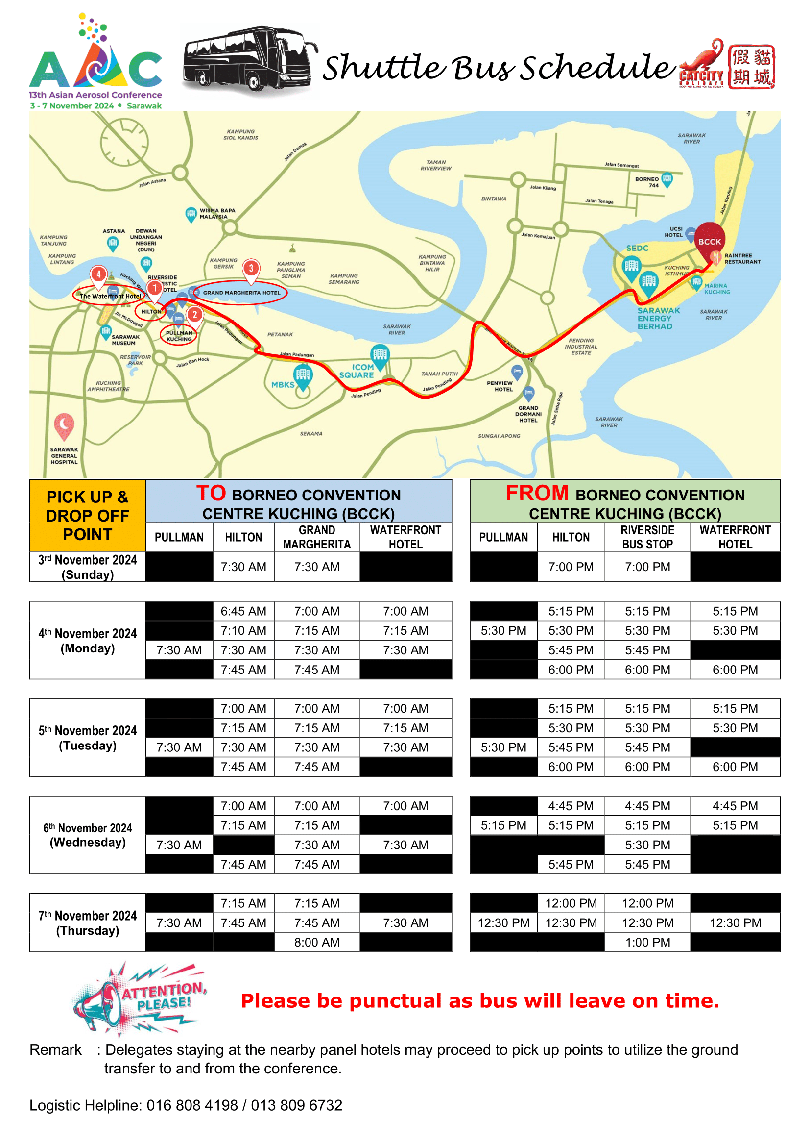 Bus Schedule - 13th Asian Aerosol Conference (AAC) 2024