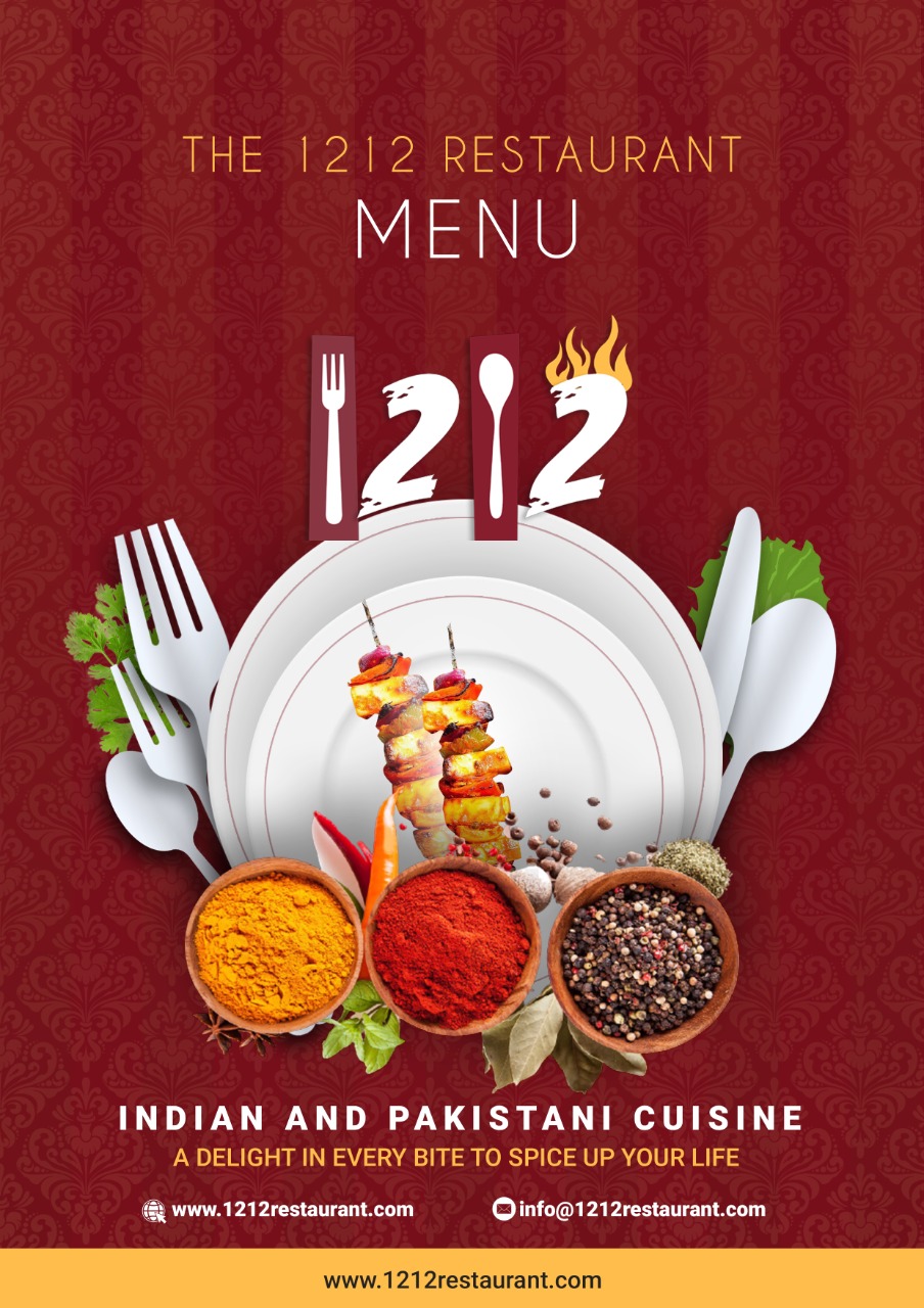 Food Menu 1212 Restaurant BBQ Restaurant Indian And Pakistani